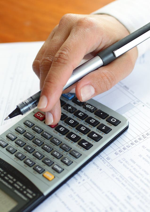 Calculator stock image. Image of hand, executive, woman - 2431169