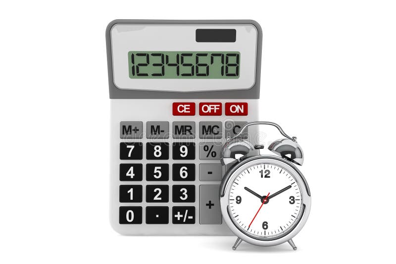 Calculator and alarm clock stock illustration. Illustration of ...