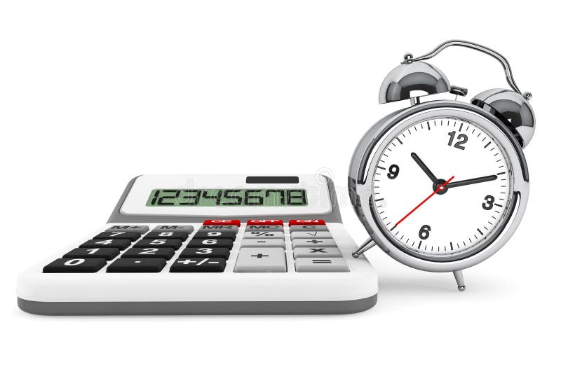 Calculator and alarm clock stock illustration. Illustration of keyboard ...