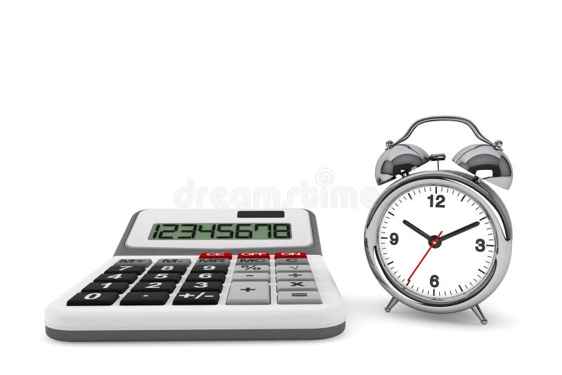 Calculator and alarm clock stock illustration. Illustration of ...