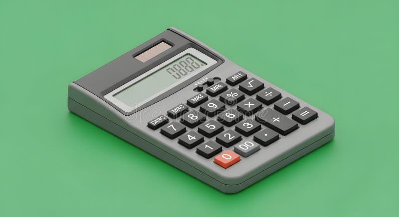 Calculator with Display Showing Numbers on Green Background, Office ...