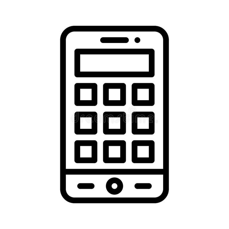 Calculator App Icon, Mobile Application Vector Illustration Stock ...