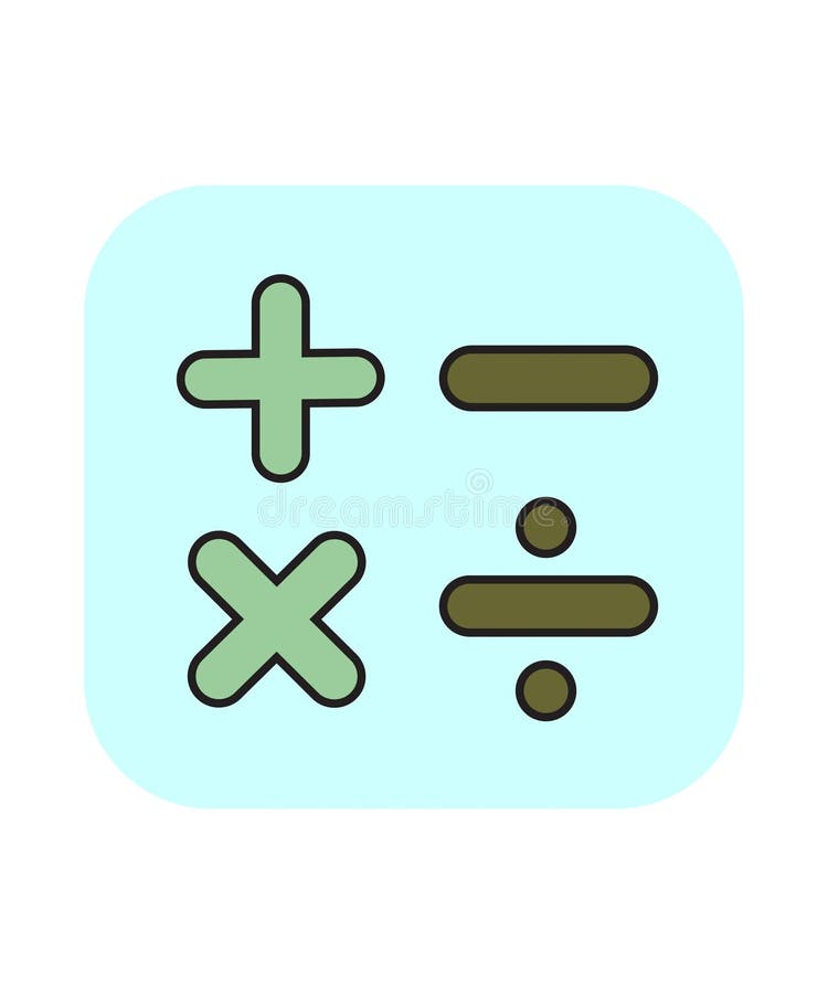 Calculator App Icon stock illustration. Illustration of drawing - 350049115