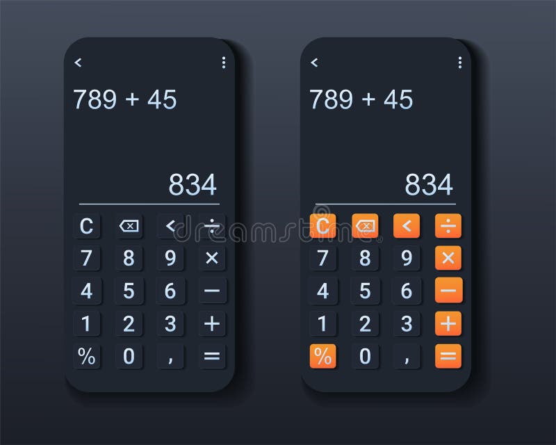 Calculator App Interface. Smartphone with Math App Design Stock Vector ... Calculator App Interface. Smartphone with Math App Design Stock Vector ...