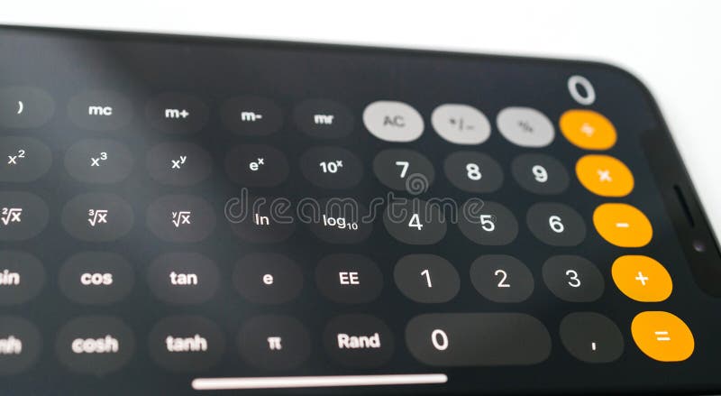 Calculator App on the New Apple IPhone X Smartphone Editorial Stock ...