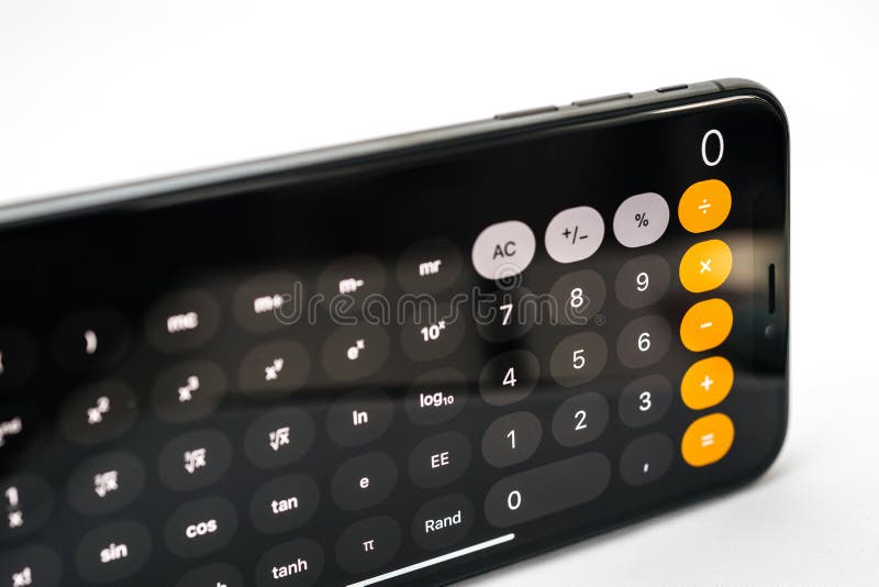 Calculator App Op Nieuwe Apple-iPhone X Smartphone Redactionele Stock ...