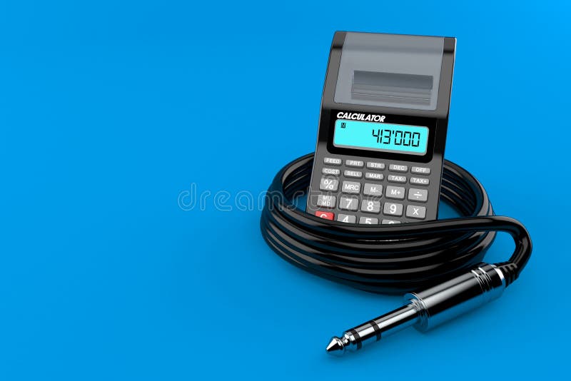 Calculator with Audio Cable Stock Illustration - Illustration of audio ...
