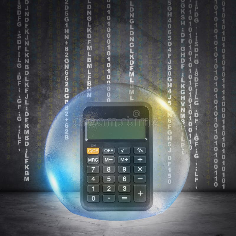 Calculator in bubble stock photo. Image of button, technology - 65227310