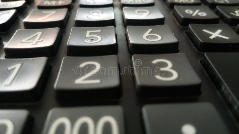 Calculator Buttons, Close View with Tilt Angle Stock Image - Image of ...