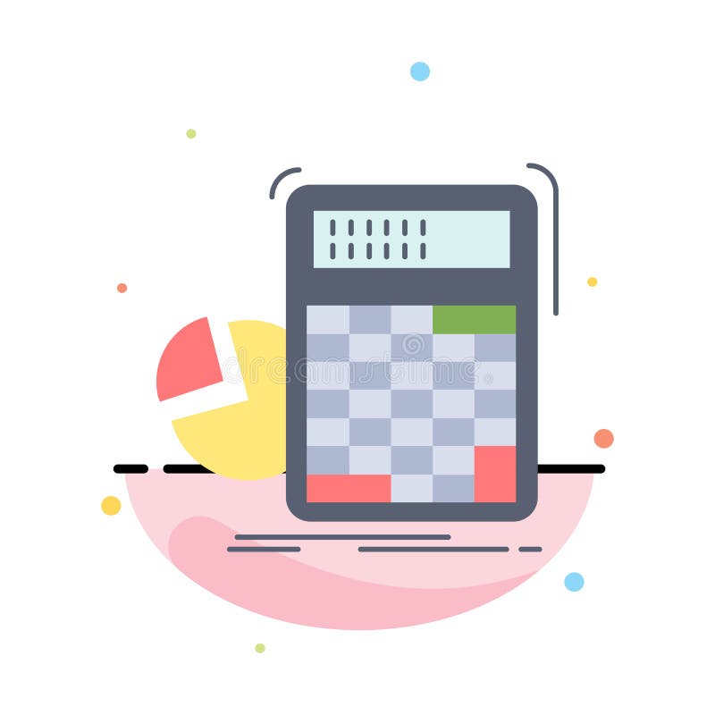Calculator, Calculation, Math, Progress, Graph Flat Color Icon Vector ...