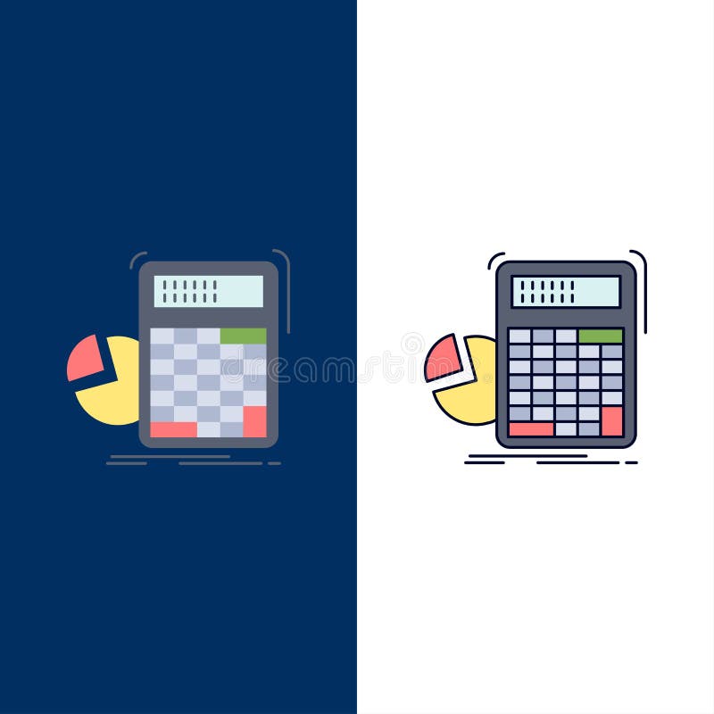 Calculator, Calculation, Math, Progress, Graph Flat Color Icon Vector ...
