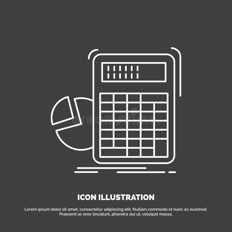 Calculator, Calculation, Math, Progress, Graph Icon. Line Vector Symbol ...