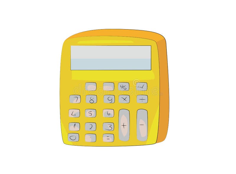 Sad calculator cartoon stock illustration. Illustration of object ...