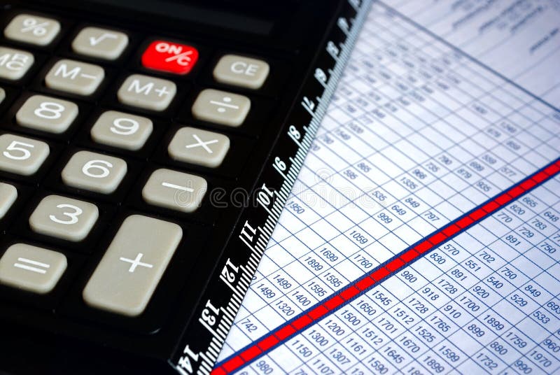 Calculator and chart stock image. Image of efficiency - 18458747
