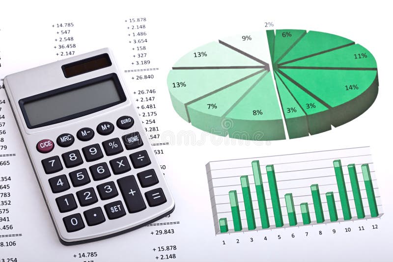 Calculator and charts stock image. Image of balance, financial - 18181967