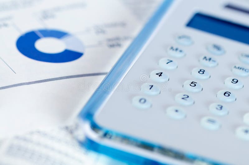 Calculator and Charts stock image. Image of number, correspondence ...
