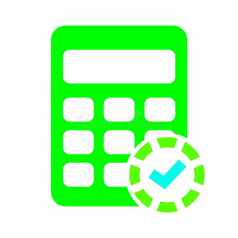 Calculator with Check Mark Icon Stock Vector - Illustration of analysis ...