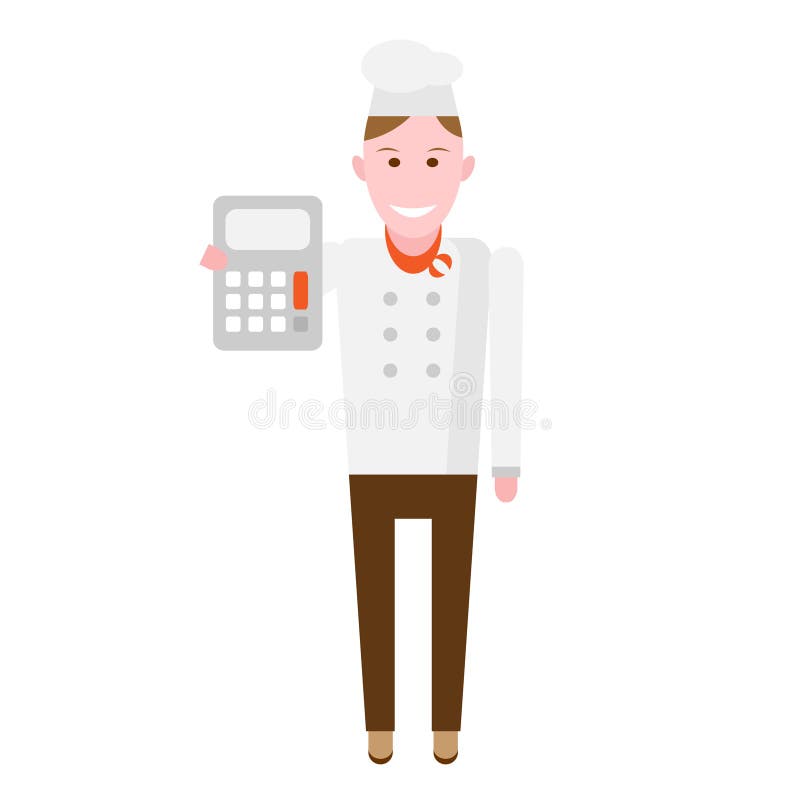 Calculator cow stock vector. Illustration of cook, chef - 33242620
