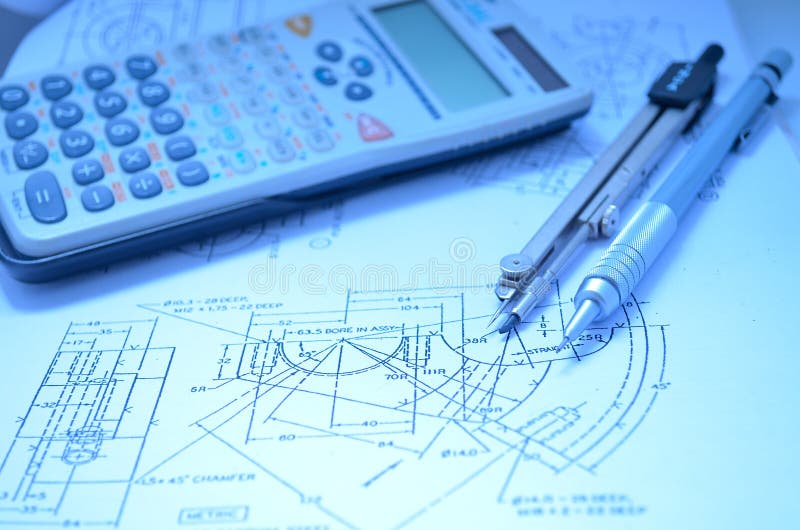 Calculator and circle tool stock photo. Image of designer - 28006378