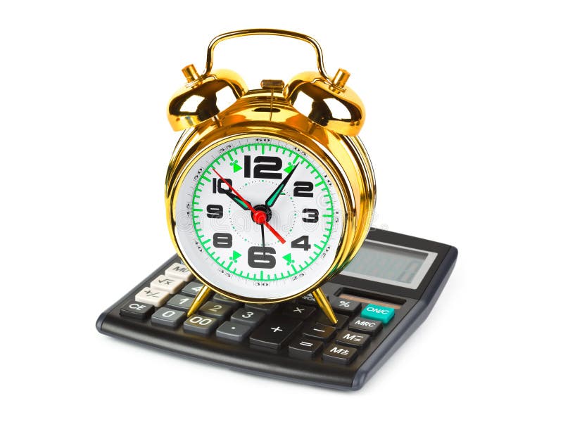 Calculator and clock stock photo. Image of golden, button - 30071398