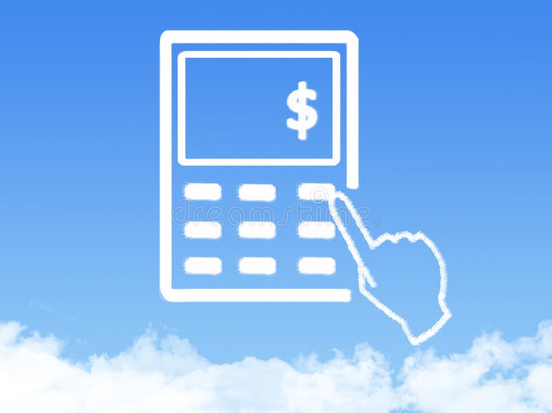 Calculator cloud shape stock illustration. Illustration of icon - 141009458