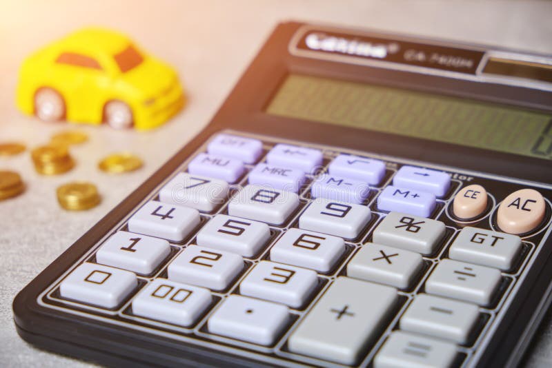 Calculator, Coins and Car, Concept Buying Car. Stock Image - Image of ...