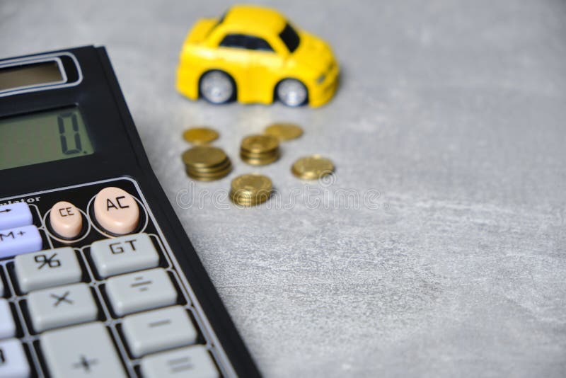 Calculator, Coins and Car, Concept Buying Car. Stock Image - Image of ...