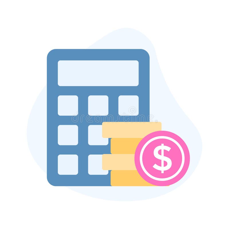 Calculator with Coins Denoting Accounting Concept Vector, Money ...