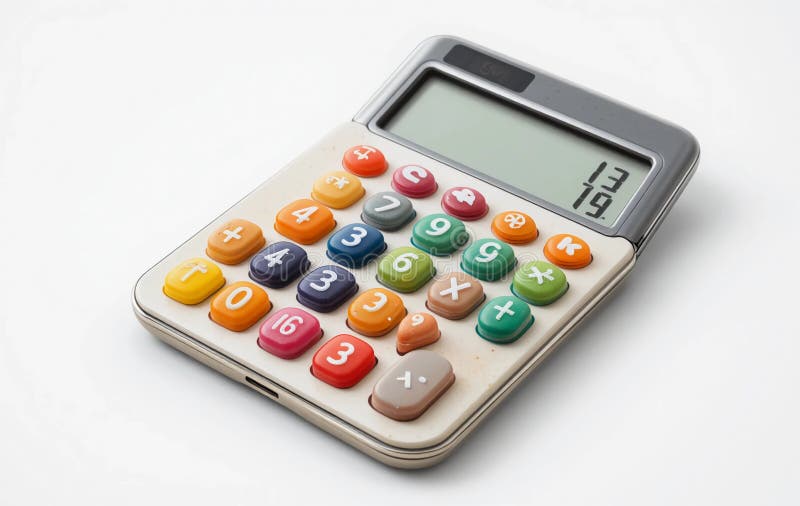 Pocket Calculator Where Each Number Button is a Colorful Candy Stock ...