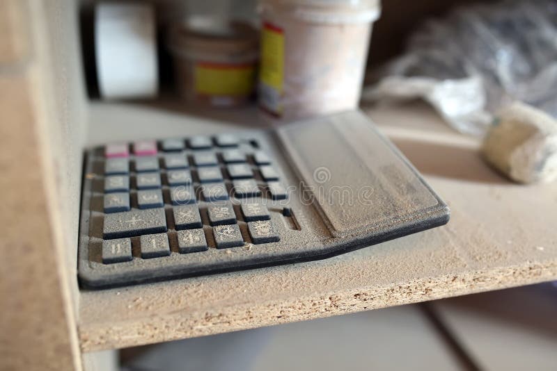 Calculator Covered with Dust Stock Photo - Image of fashioned, digit ...