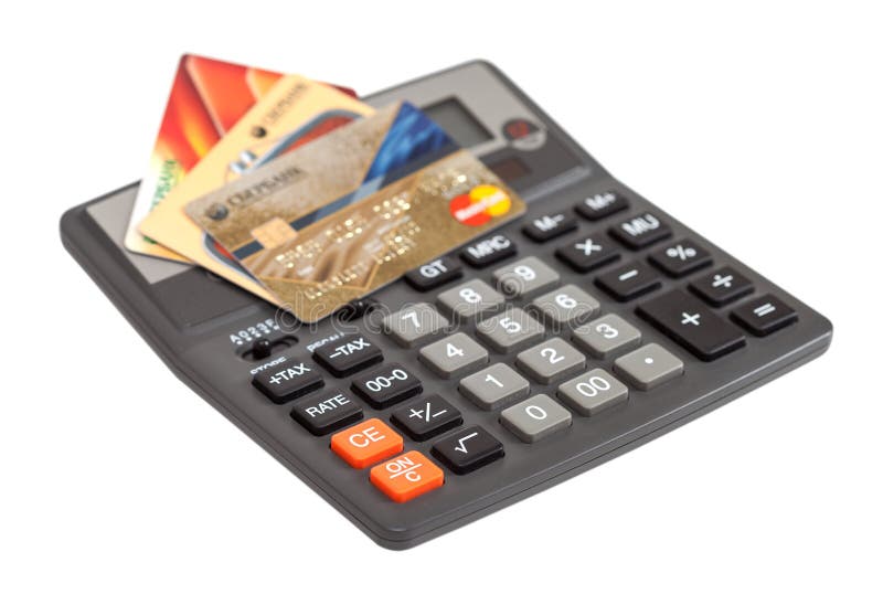 Calculator and Credit Cards on the White Background Editorial Image ...