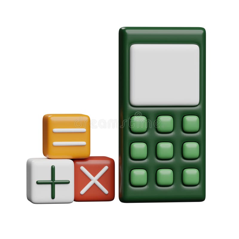 Calculator 3D icon design stock image. Illustration of market - 266189589