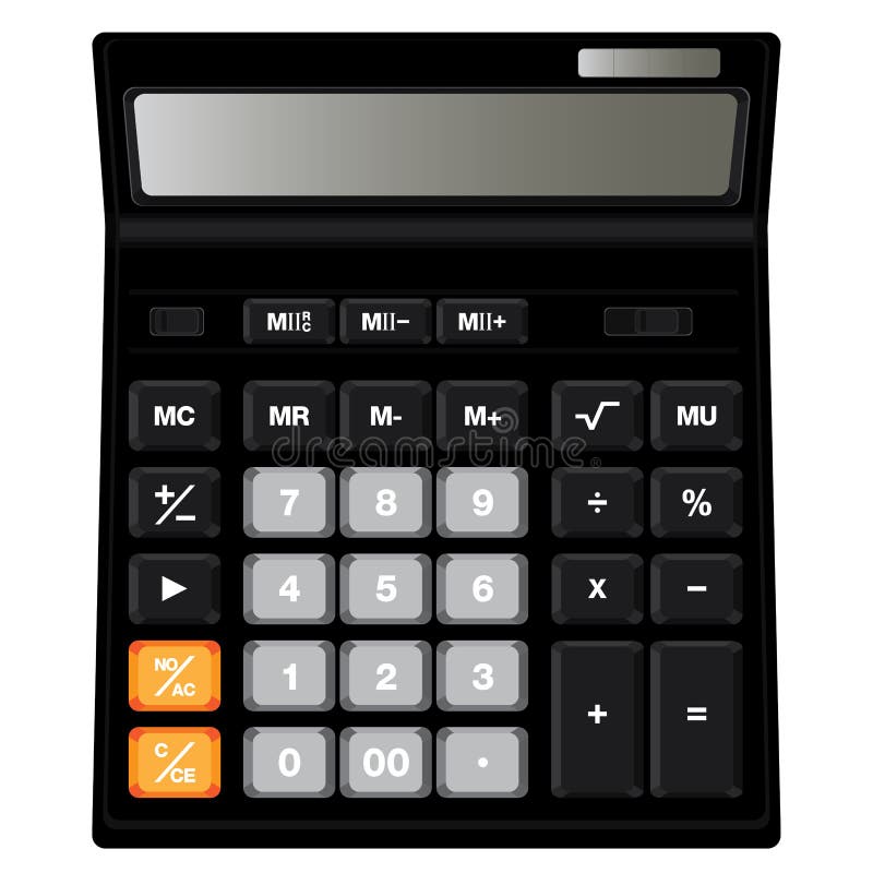 Calculator Design on White Background. Stock Vector - Illustration of ...