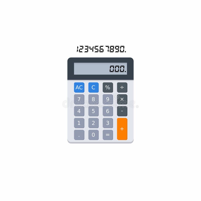 Calculator and Digital Number White Background Icon Vector Isolated ...