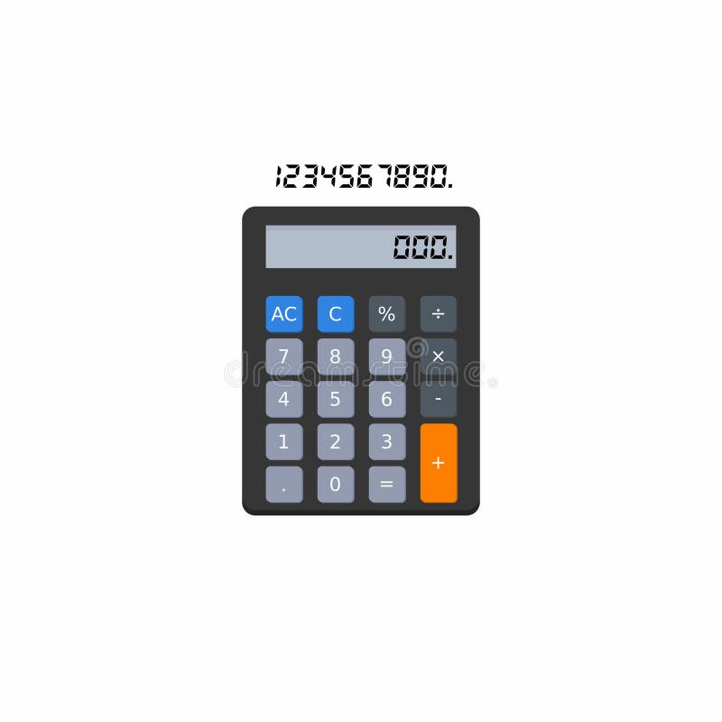 Calculator and Digital Number White Background Icon Vector Isolated ...