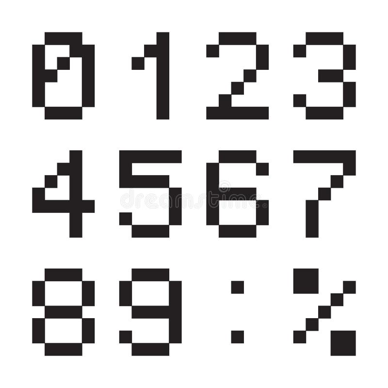 Calculator Digital Numbers, Terminal Table Led Font, Black Isolated on ...