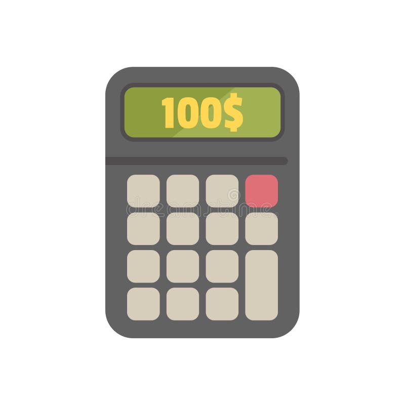 Calculator Displaying One Hundred Dollars on White Background Stock ...