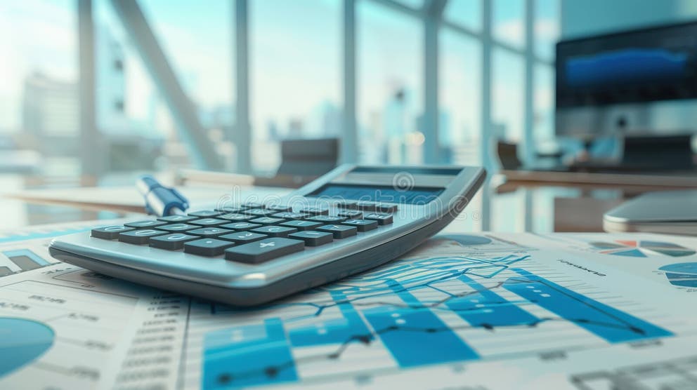 The Calculator on Documents.AI Generated Image Stock Photo - Image of ...