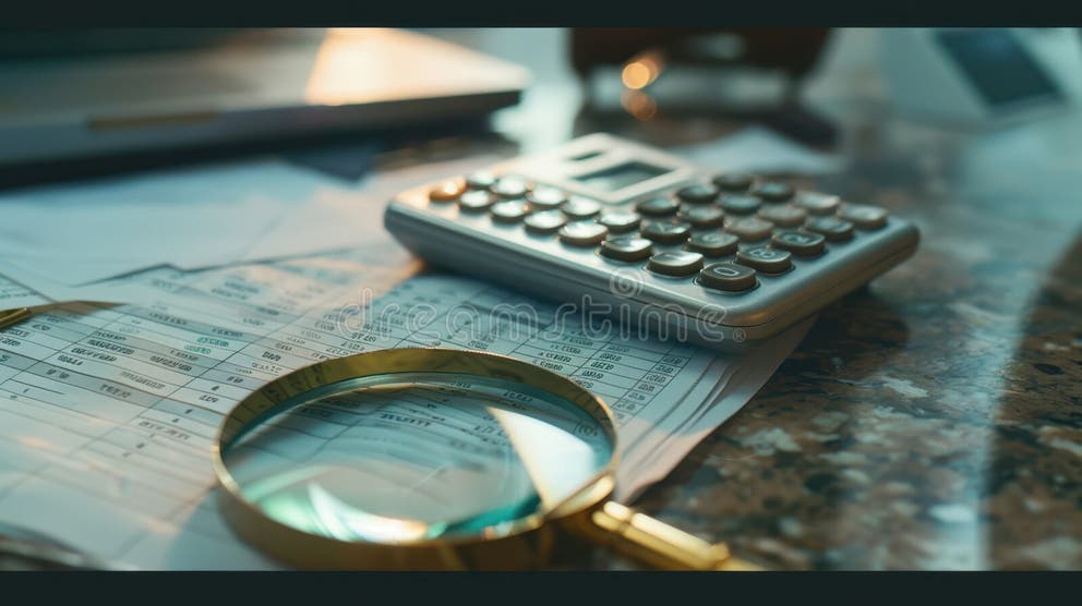 The Calculator on Documents. AI Generated Stock Photo - Image of ...