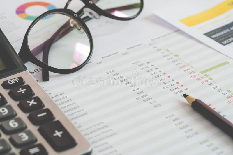 Financial Management Concept, Calculator and Many Documents of Personal ...