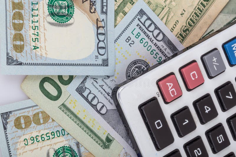 Money, Bills, & Calculator Stock Image - Image of miscalculate, donate ...