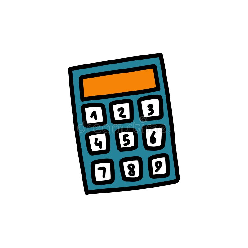 Calculator Doodle Icon, Vector Color Line Illustration Stock Vector ...