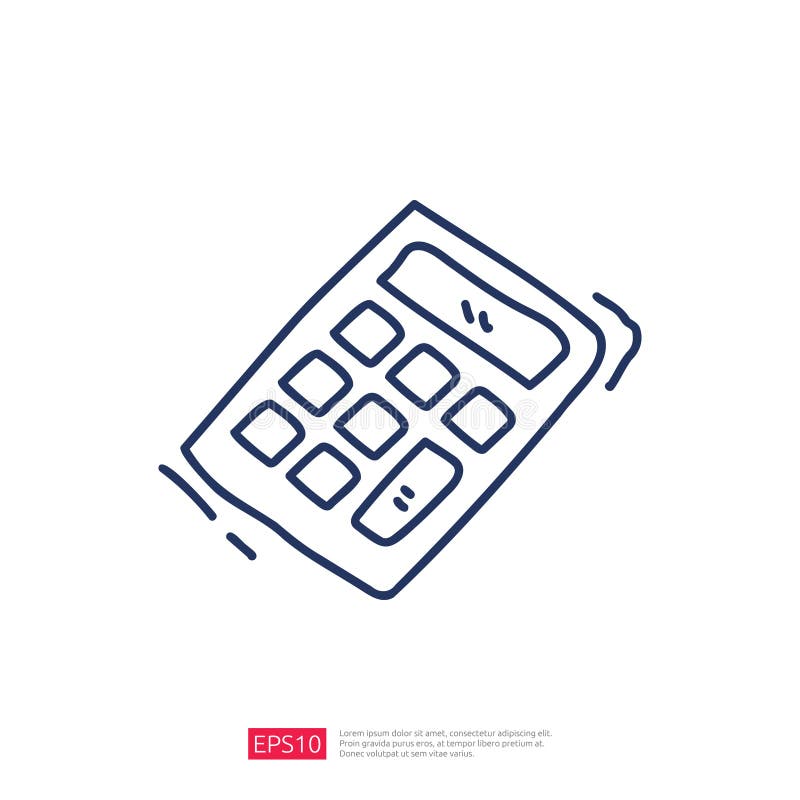 Calculator Doodle Icon. Vector Illustration Stock Vector - Illustration ...