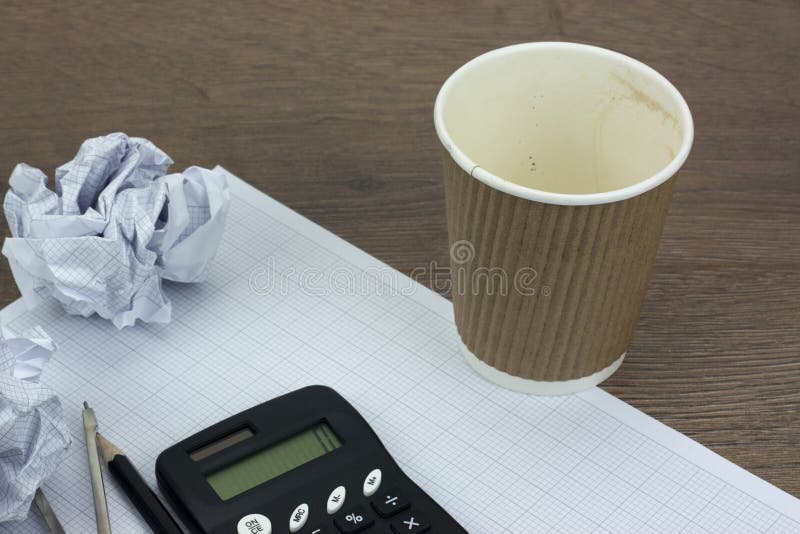 Calculator and Drawing Equipment and Graph Paper Stock Photo - Image of ...