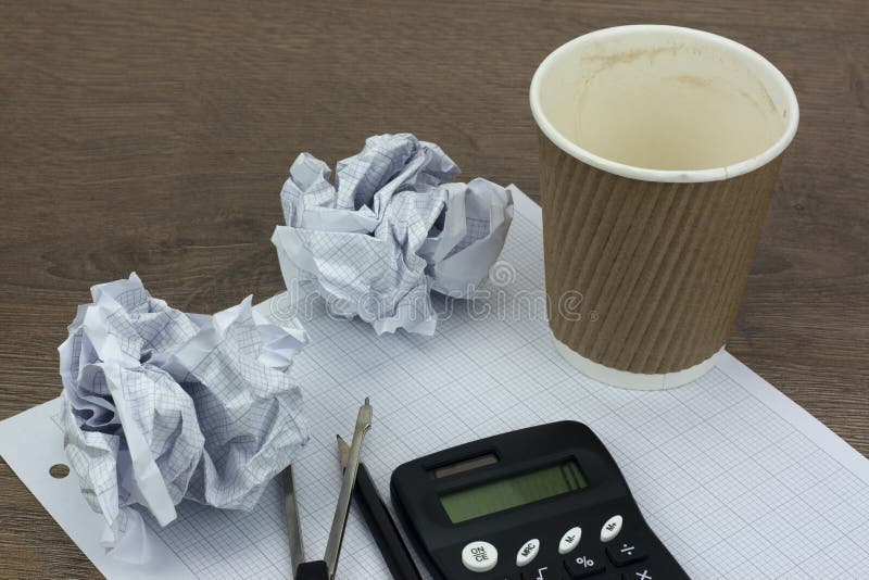 Calculator and Drawing Equipment and Graph Paper Stock Image - Image of ...