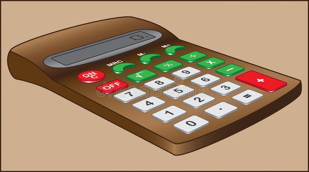 Calculator Example on Beige Background Stock Vector - Illustration of ...