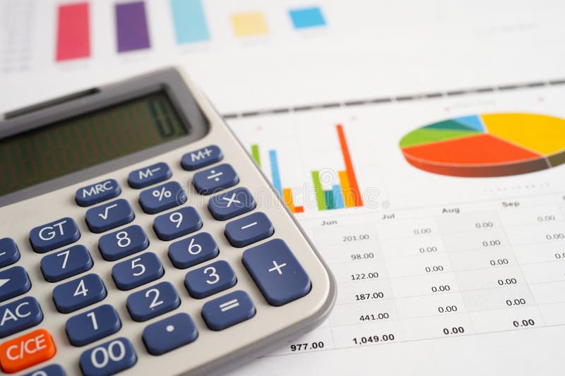 Calculator on Finance Graph in Commercial Business Stock Image - Image ...