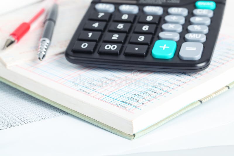 Calculator and Financial Books Stock Image - Image of finance, graphs ...