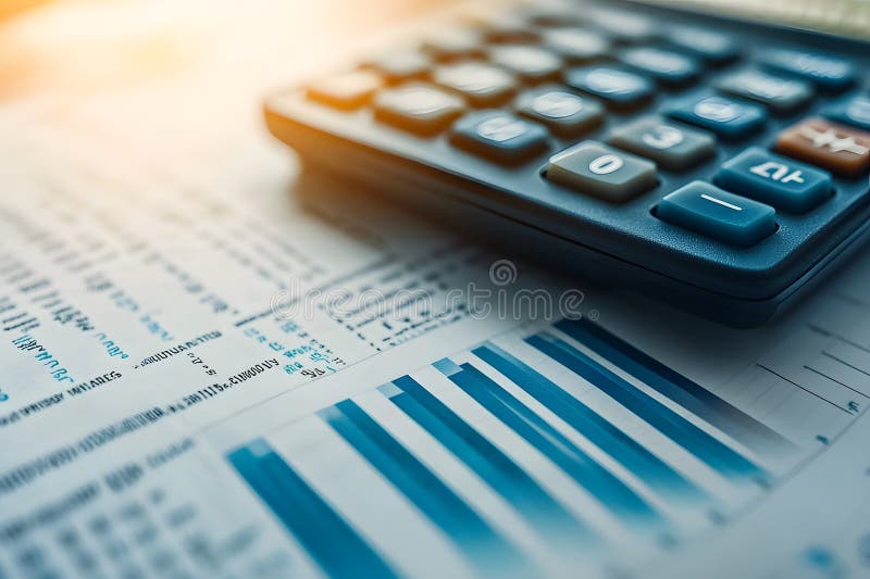 Calculator and Financial Documents with Charts Symbolizing Accounting ...