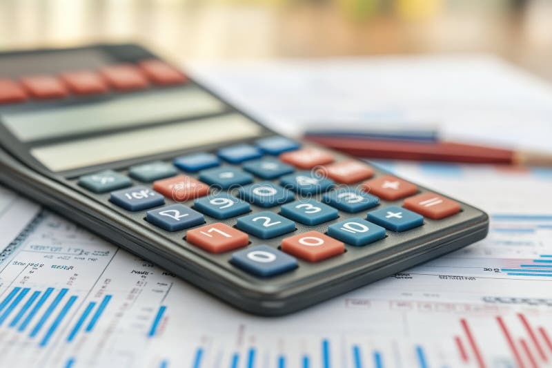 Calculator on Financial Documents Showcasing Data Analysis in a Home ...